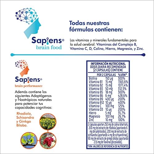 Multivitaminico Rendimiento Mental - Energía, Concentración, Memoria, Rendimiento intelectual ...