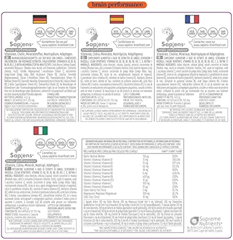 Multivitaminico Rendimiento Mental - Energía, Concentración, Memoria, Rendimiento intelectual ...