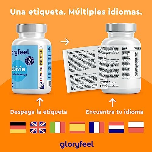 gloryfeel® Probióticos y prebióticos intestinales - 180 cápsulas con ...