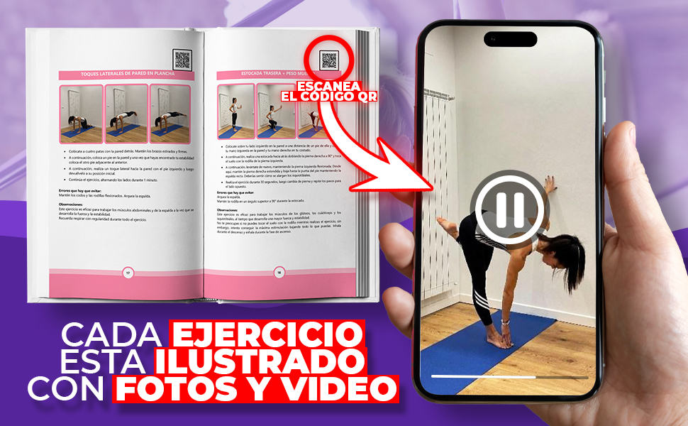 Pilates de Pared: 100 Ejercicios Ilustrados con Fotos y Vídeos para ...